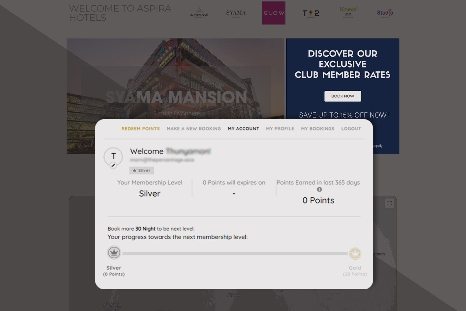 Hotel Member Program Software for Hotels by The Percentage Co